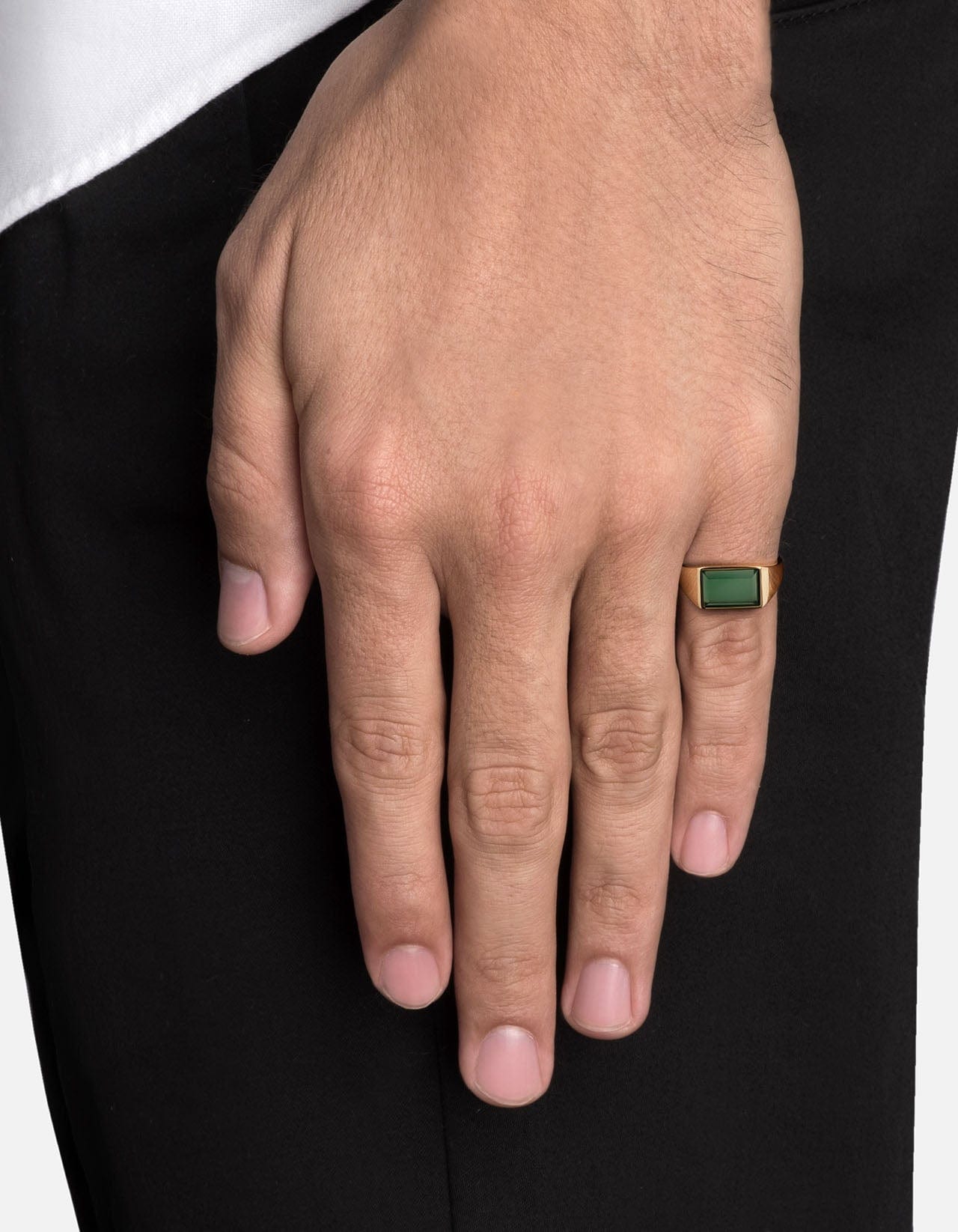 Lennox Jasper Pinky Ring, Gold Vermeil | Men's Rings | Miansai