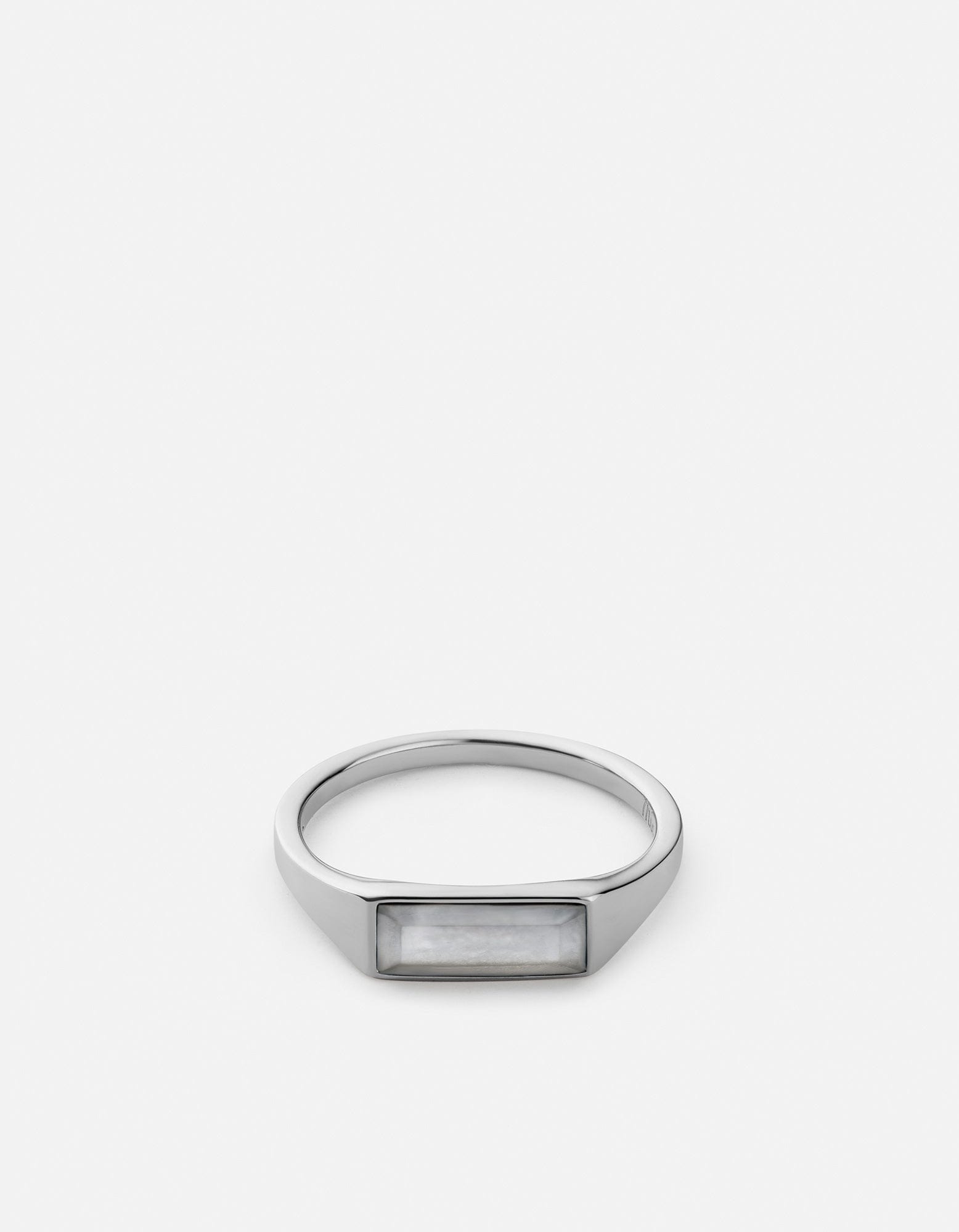 Thin Lennox Chalcedony Ring, Sterling Silver | Men's Rings | Miansai