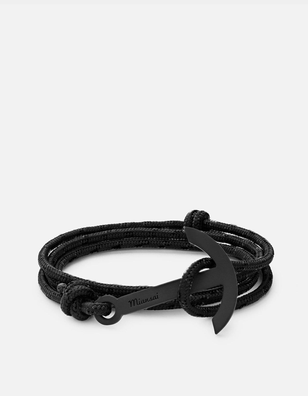 Modern Anchor Rope Bracelet, Noir/Solid Black – Miansai