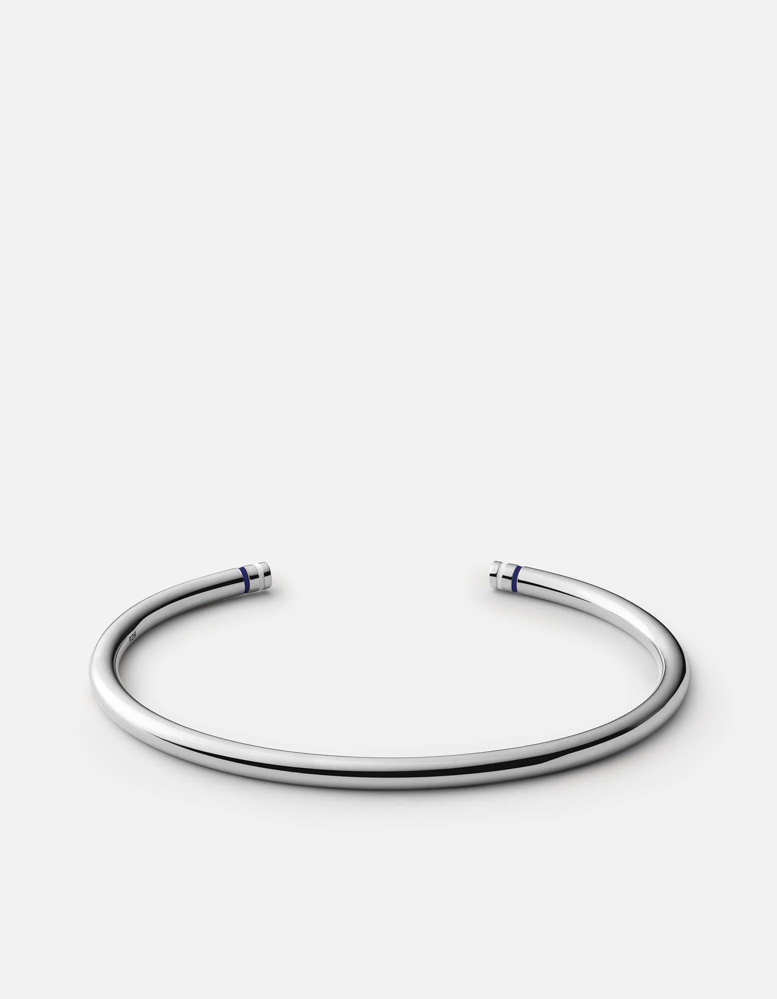 Aire Cuff, Sterling Silver w/Enamel, Navy/White, Polished | Men's Cuffs ...