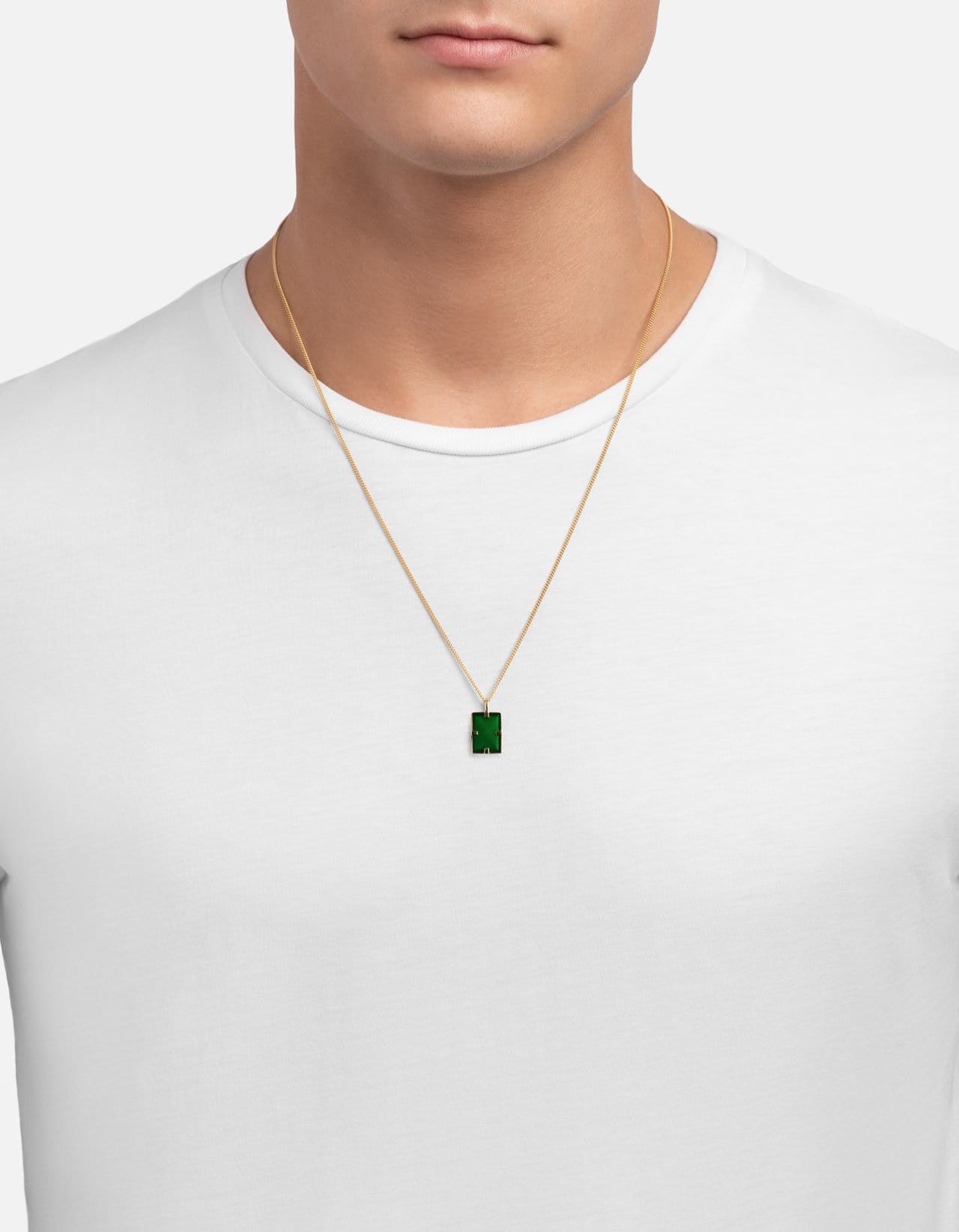 Lennox Pendant Necklace w/Enamel, Gold Vermeil, Polished | Men's ...