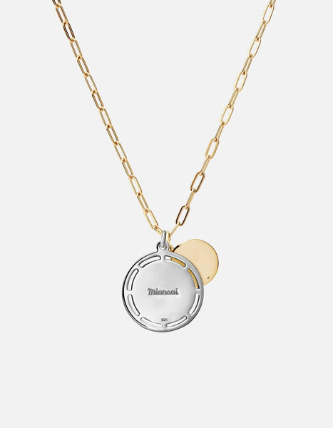 Test of Time Pendant w/Cable Chain Necklace, Sterling Silver/Gold ...