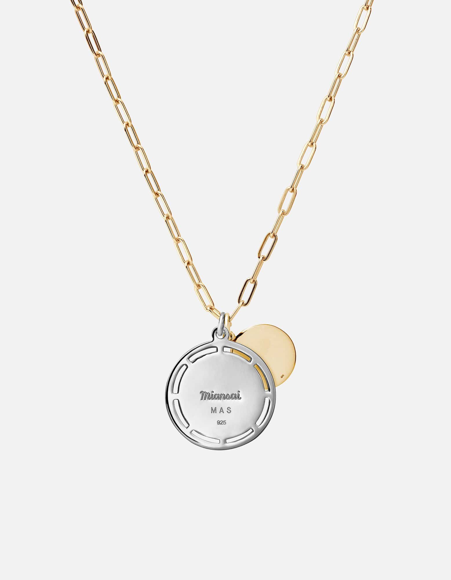 Test of Time Pendant w/Cable Chain Necklace, Sterling Silver/Gold ...