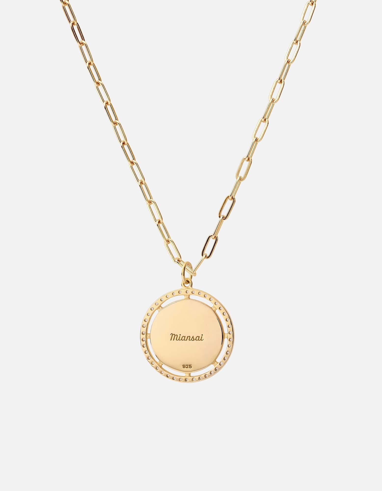 Test of Time Pendant w/Cable Chain Necklace, Gold Vermeil w/White ...