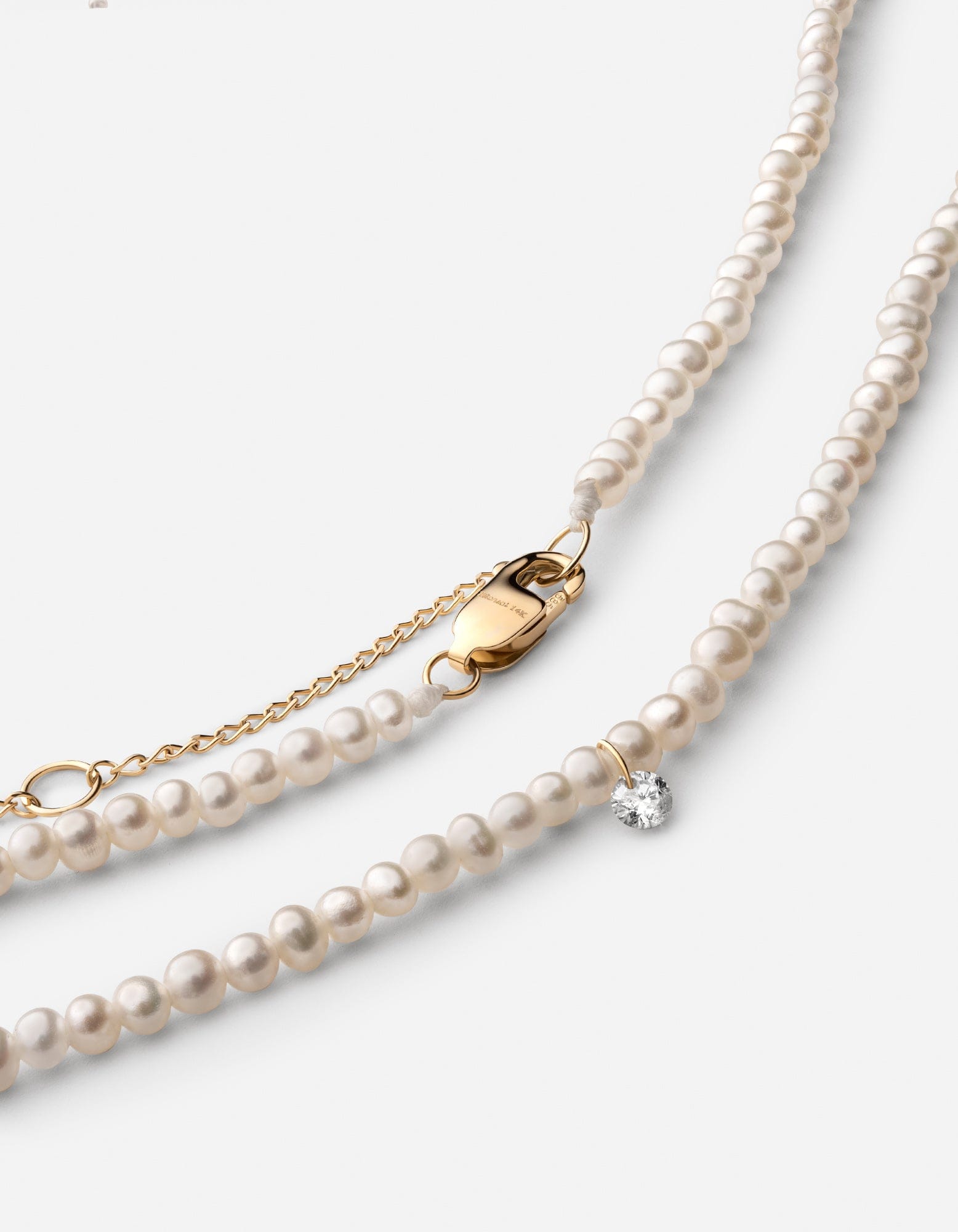 Nava Pearl Necklace, 14K Yellow Gold w/Pave | Women's Necklaces | Miansai