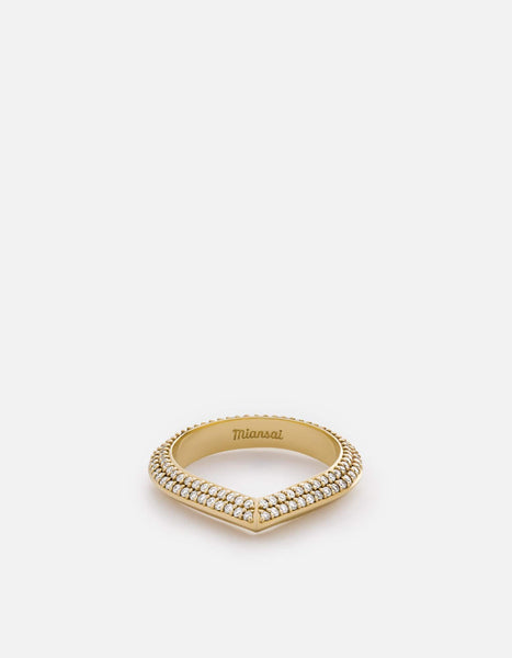 Angular Ring, 14k Yellow Gold w/Pave | Women's Rings | Miansai