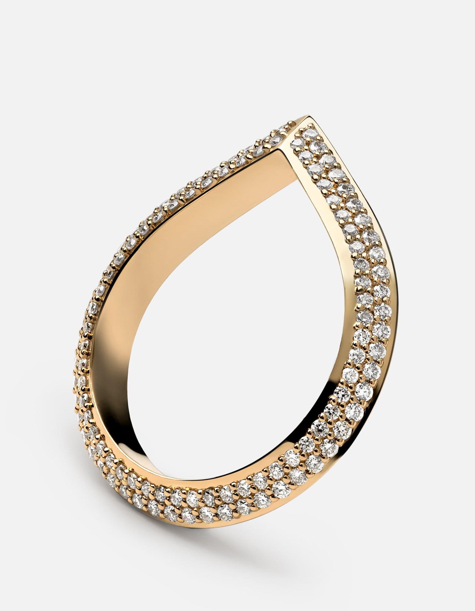 Angular Ring, 14k Yellow Gold w/Pave | Women's Rings | Miansai