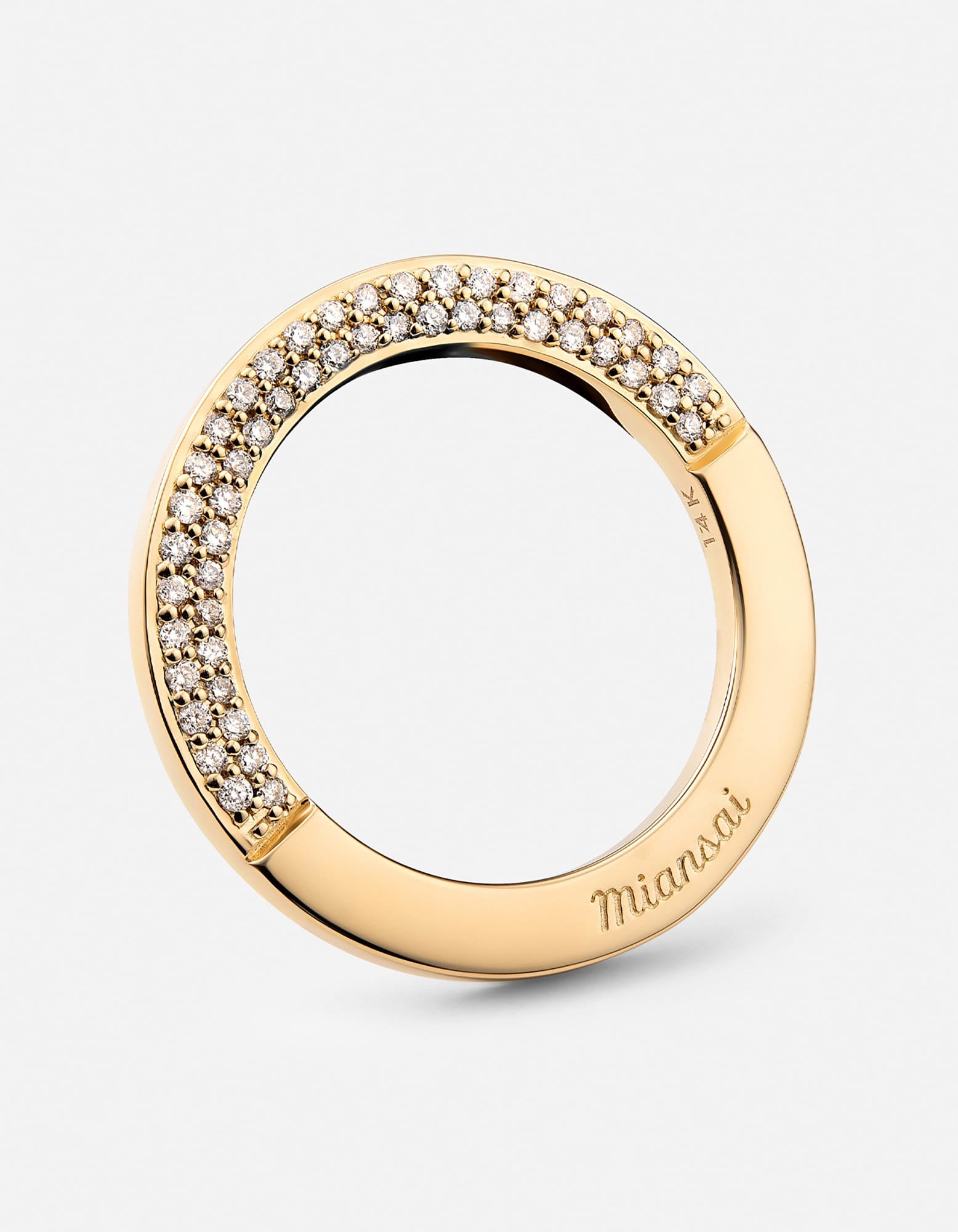 Washer Ring, 14k Gold w/Pave, Polished | Women's Rings | Miansai