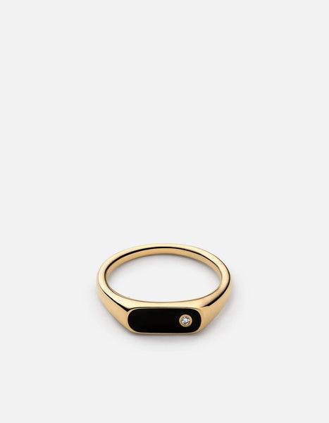 Pax Ring w/Diamond, Gold Vermeil w/Enamel | Men's Rings | Miansai