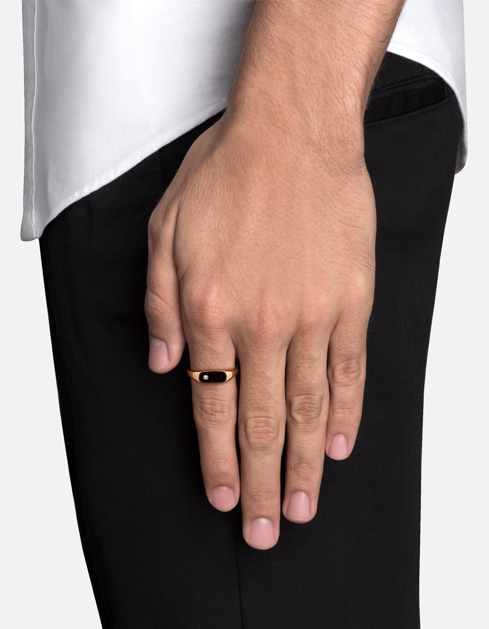 Pax Ring w/Diamond, Gold Vermeil w/Enamel | Men's Rings | Miansai