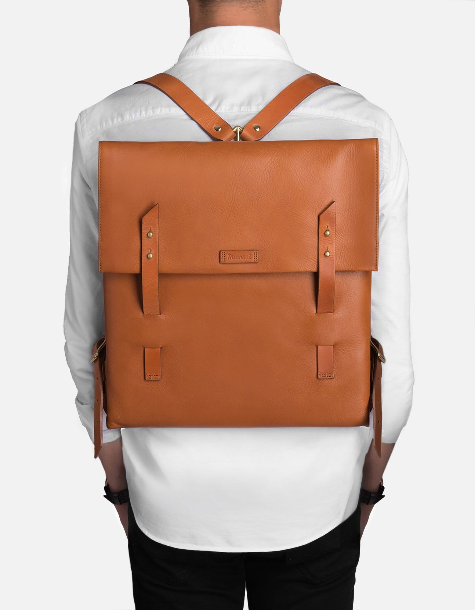 Santon Backpack, Vintage Cognac | Men's Leather Bags | Miansai